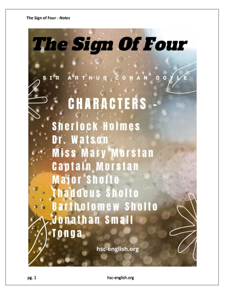 4.4 The Sign of Four - Notes - I - HSC English Teacher